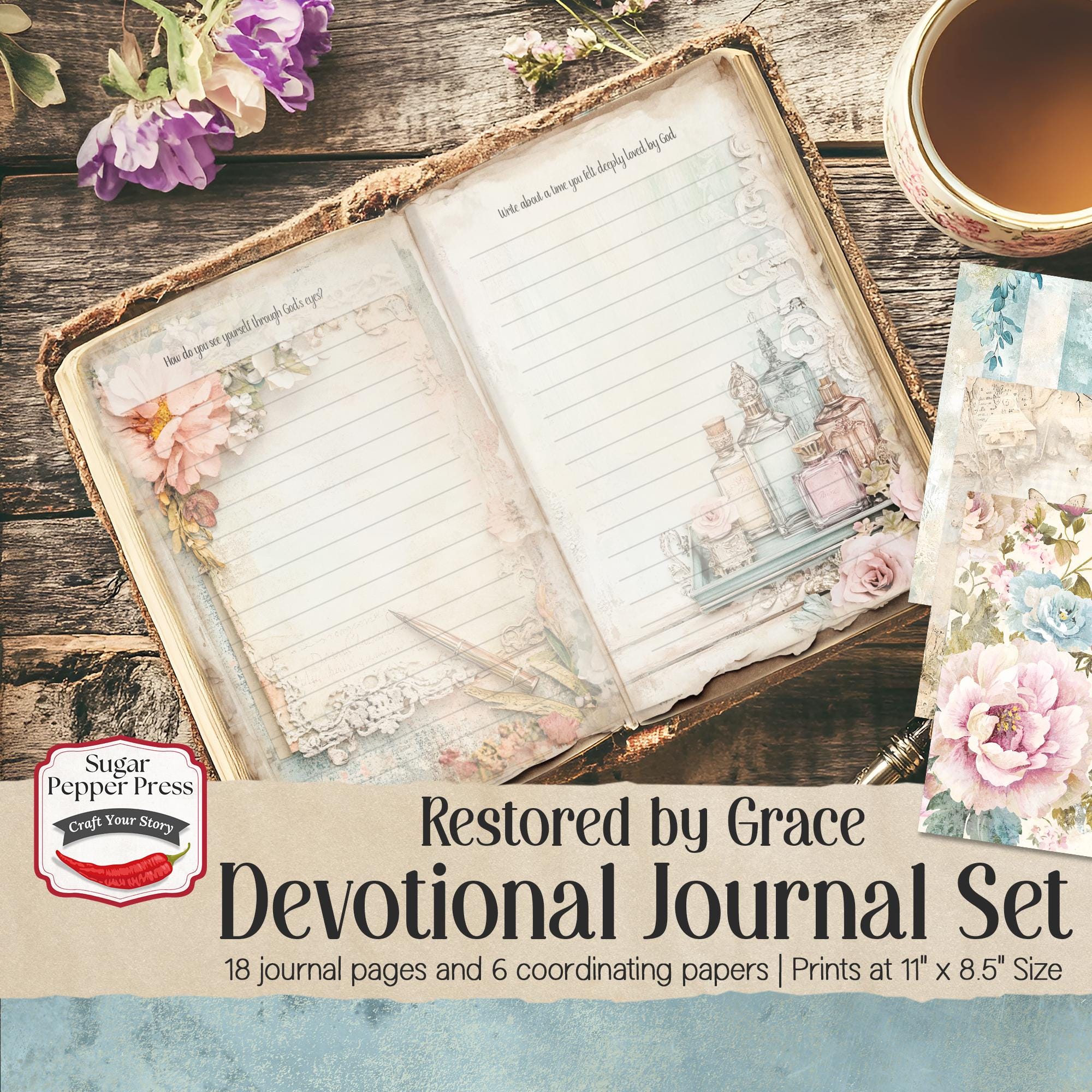 Christian Junk Journal Kit, Printable Prayer Journal Bundle, Faith ...