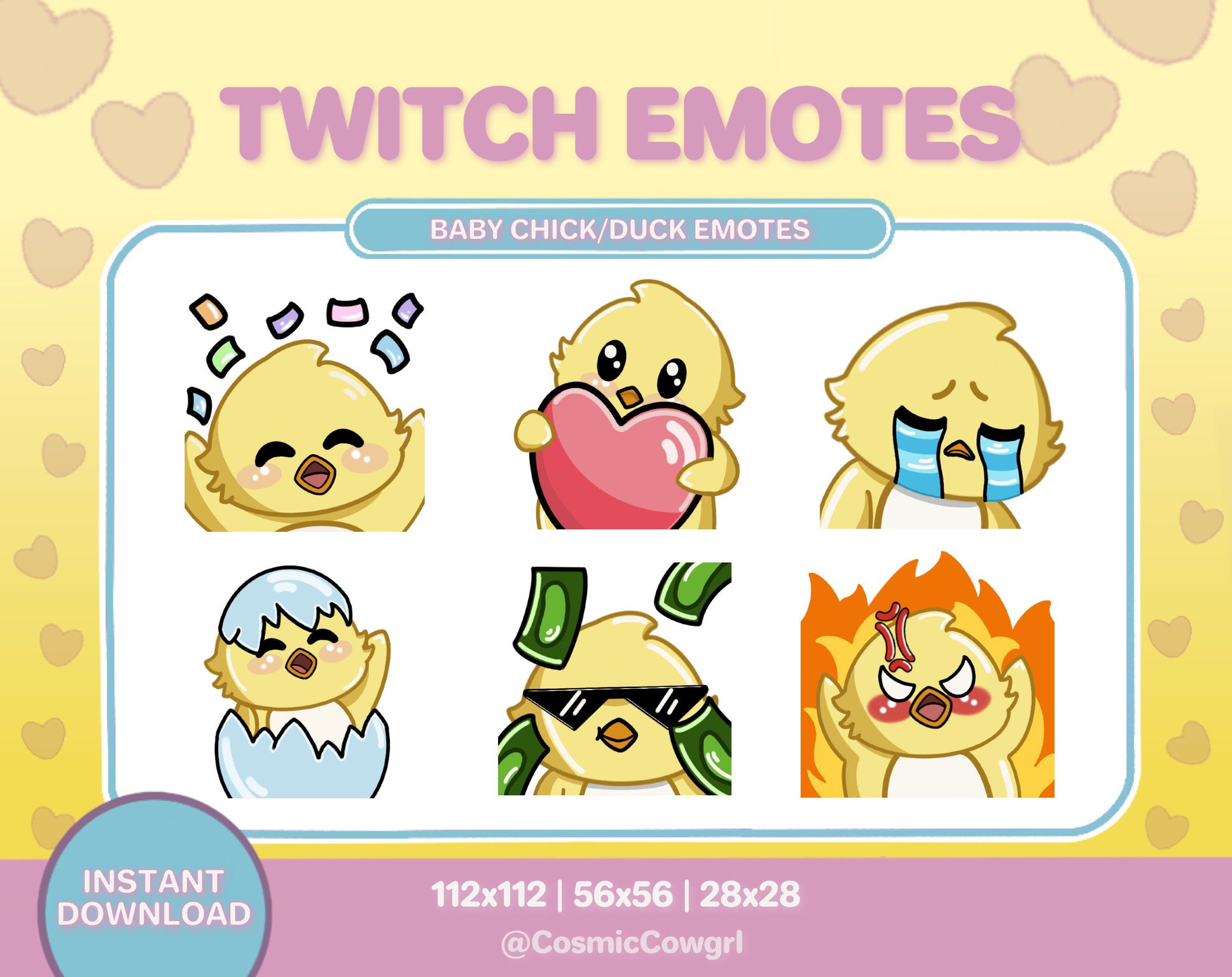 Baby Chick / Duck Twitch Emotes / Ducklings / Chicks / Chicken / Emote ...
