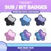 Star Twitch Sub Badges / Bit Badges / Sparkling Pastel Star Badge Set ...