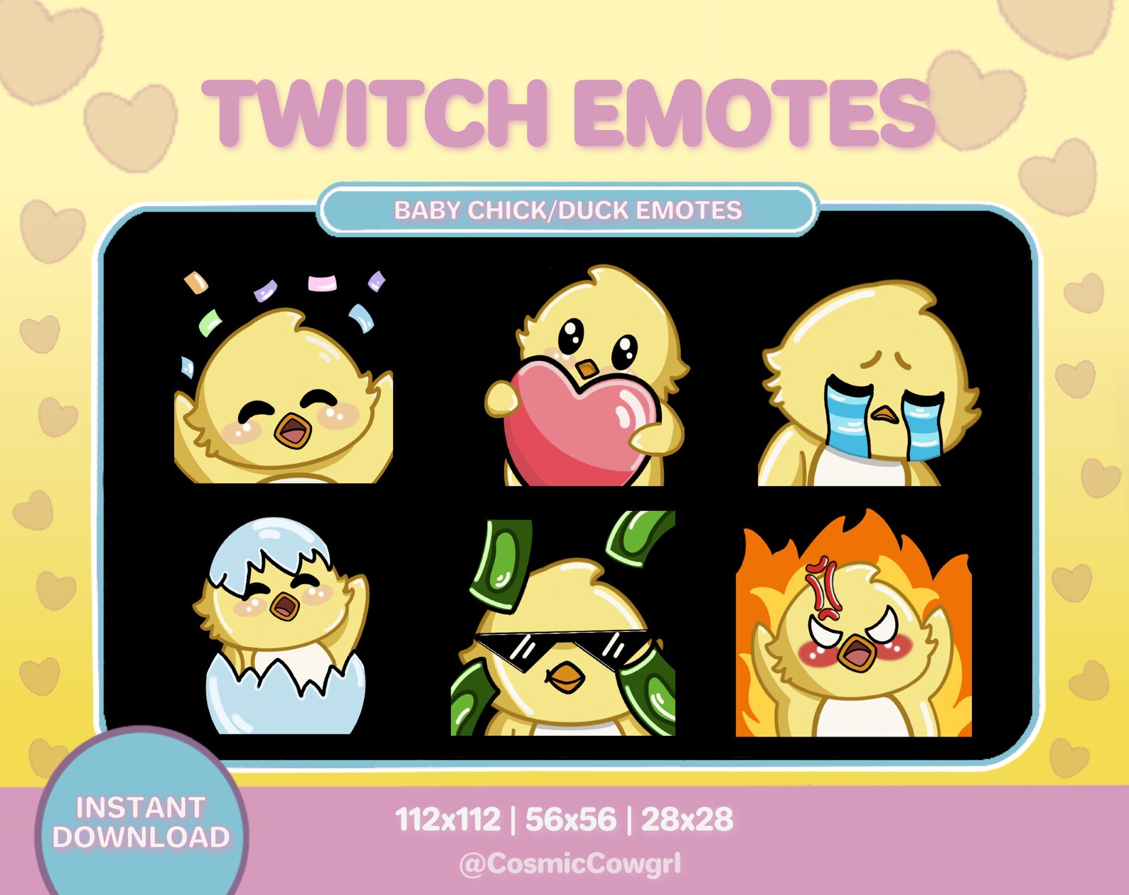Baby Chick / Duck Twitch Emotes / Ducklings / Chicks / Chicken / Emote ...