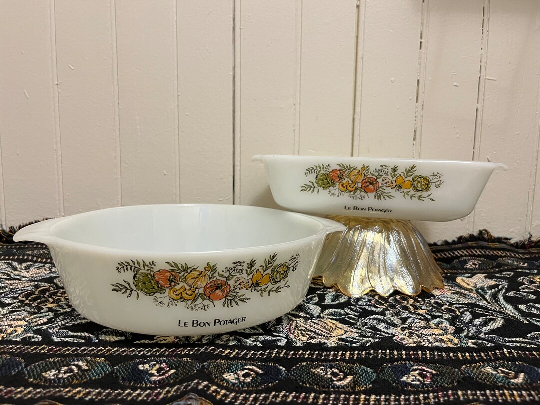 Set of 2 Fire King Le Bon Potager Baking Dishes - Etsy