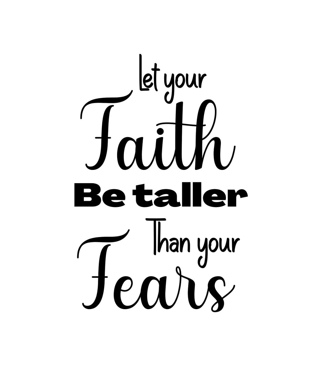 Let Your Faith Be Taller Than Your Fears SVG, PNG Digital File. Laser ...