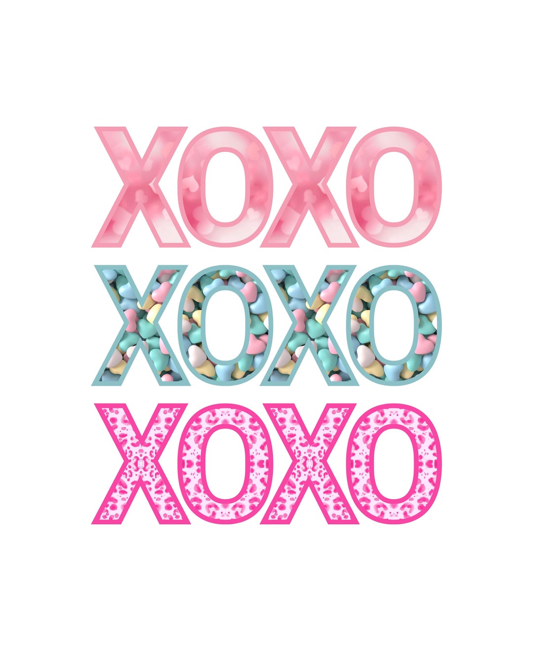 OXOX Valentines SVG Image, PNG, Laser Cut File. Cricut File. - Etsy