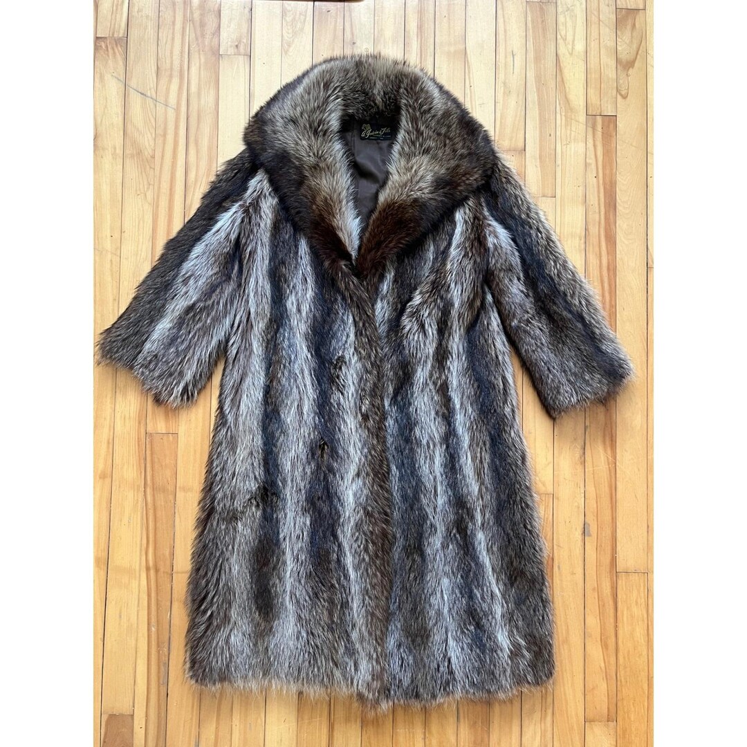 Vintage A Jodoin Fils Raccoon Fur Coat Laprairie Quebec Luxury ...