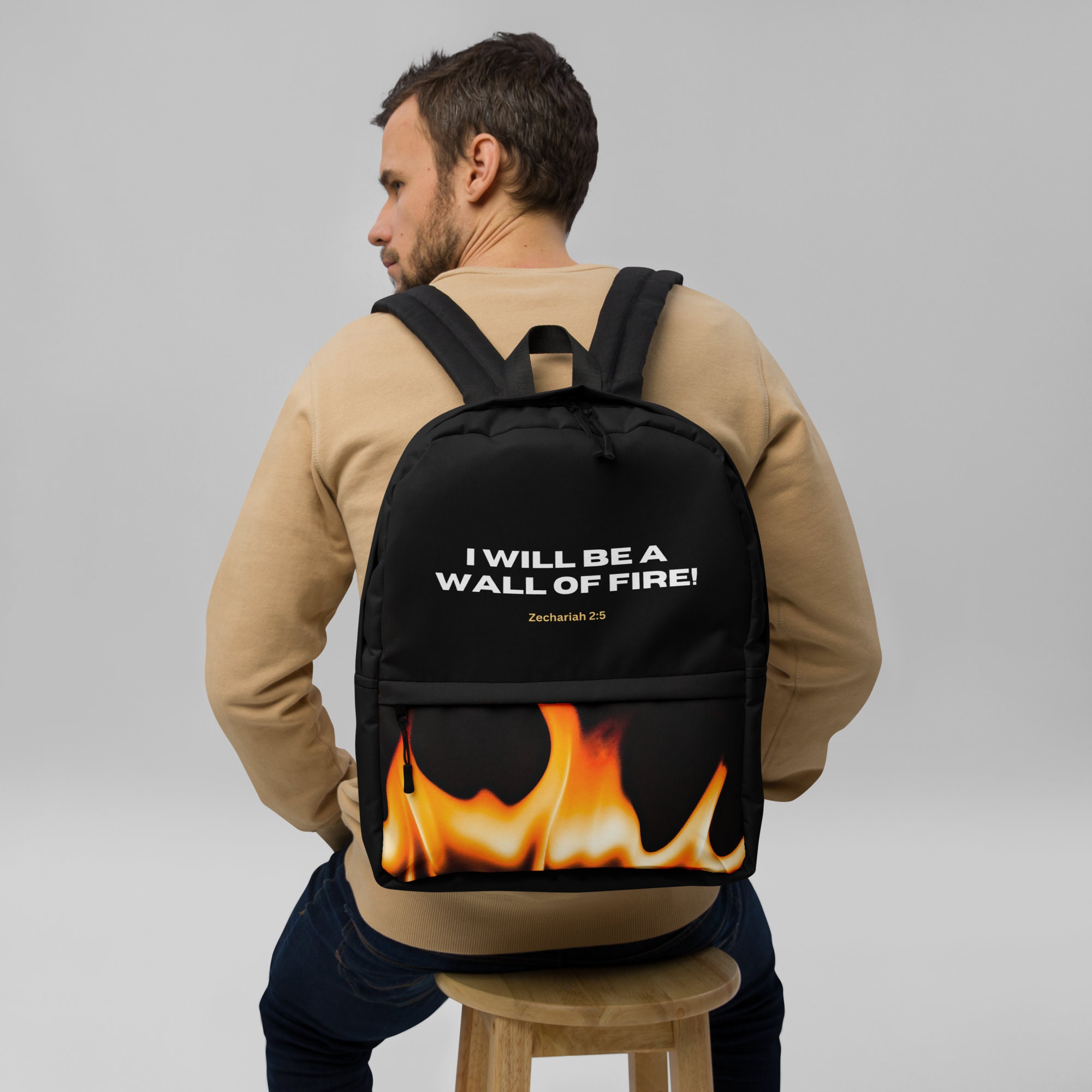 Backpack Laptop Bag Wall of Fire Flames Christian - Etsy