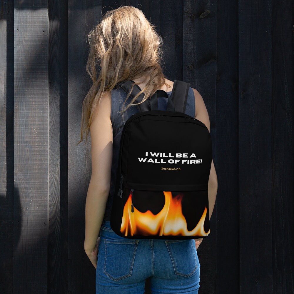 Backpack Laptop Bag Wall of Fire Flames Christian - Etsy