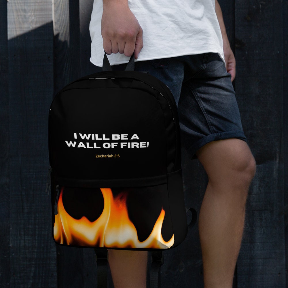 Backpack Laptop Bag Wall of Fire Flames Christian - Etsy