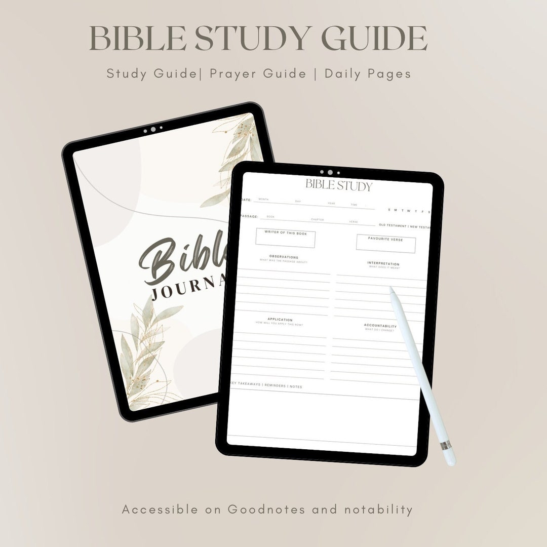 Digital Bible Study Journal Studying Guide Prayer Journal - Etsy