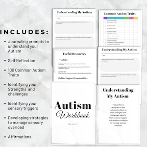 Autism Workbook for Autistic Adult Autism Worksheets for Newly ...