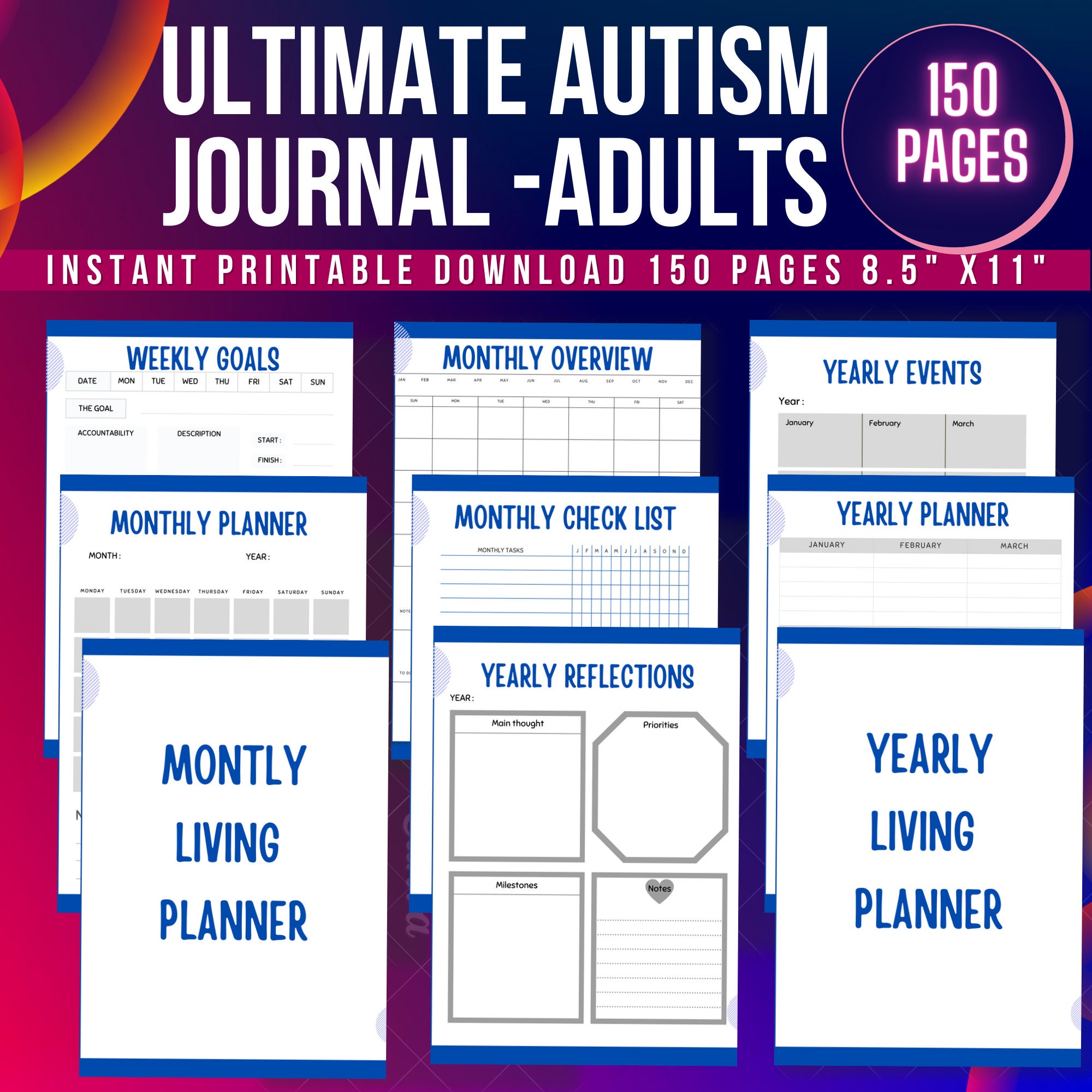 Autism Planner Adult Autism Planner Printable ADHD - Etsy Australia