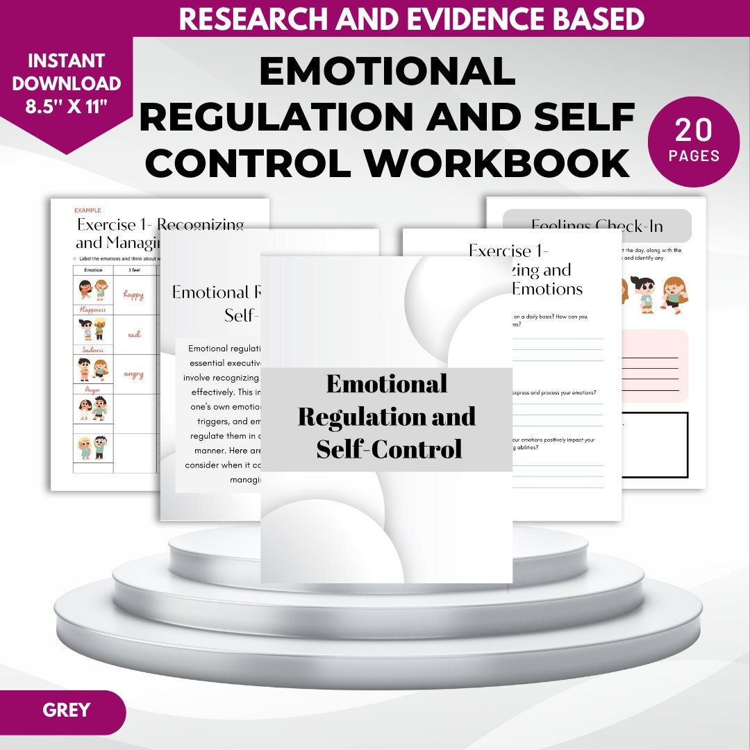 Emotional Regulation and Self Control Workbook | Anger Management ...