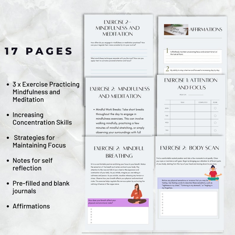 Attention and Focus Plan Printable Worksheets| Productivity ...