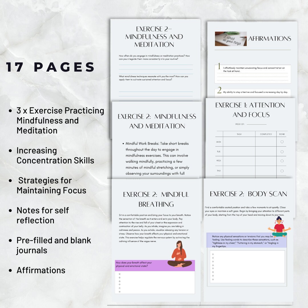 Attention and Focus Plan Printable Worksheets| Productivity ...