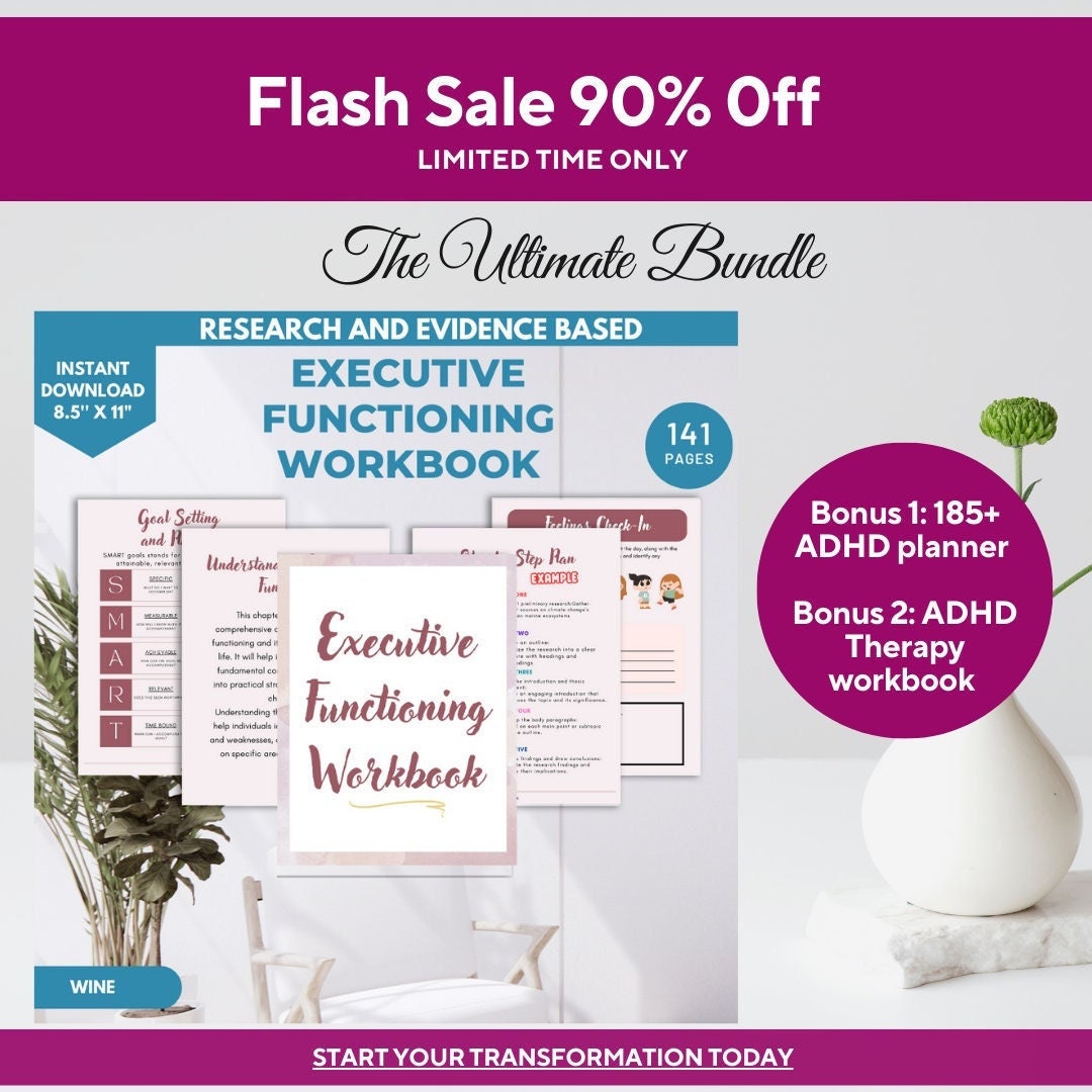 Bundle-executive Dysfunction Workbook | Anxiety | ADHD | Organization ...