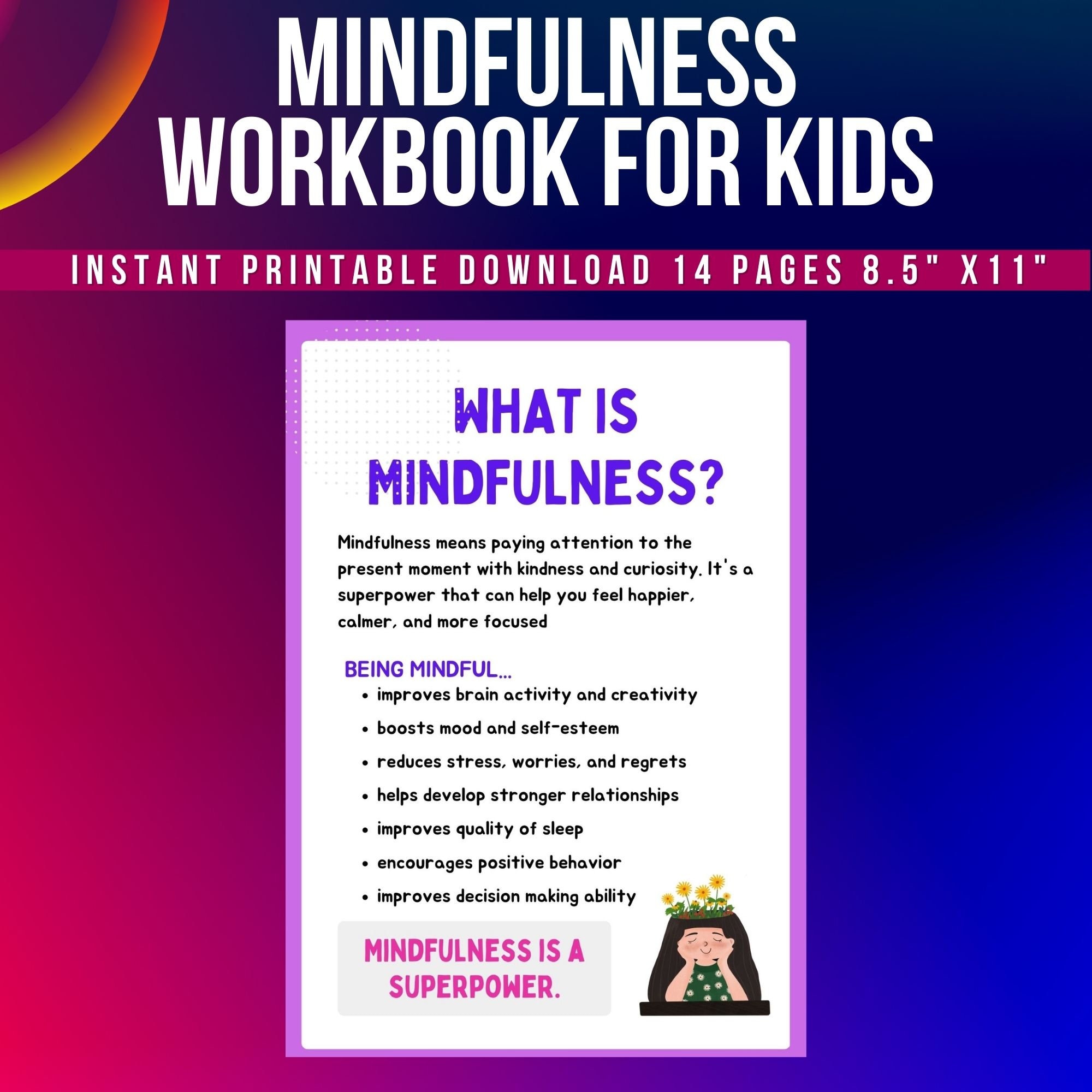 Mindfulness Workbook for Kids Mindfulness Journal Mindfulness Worksheet ...
