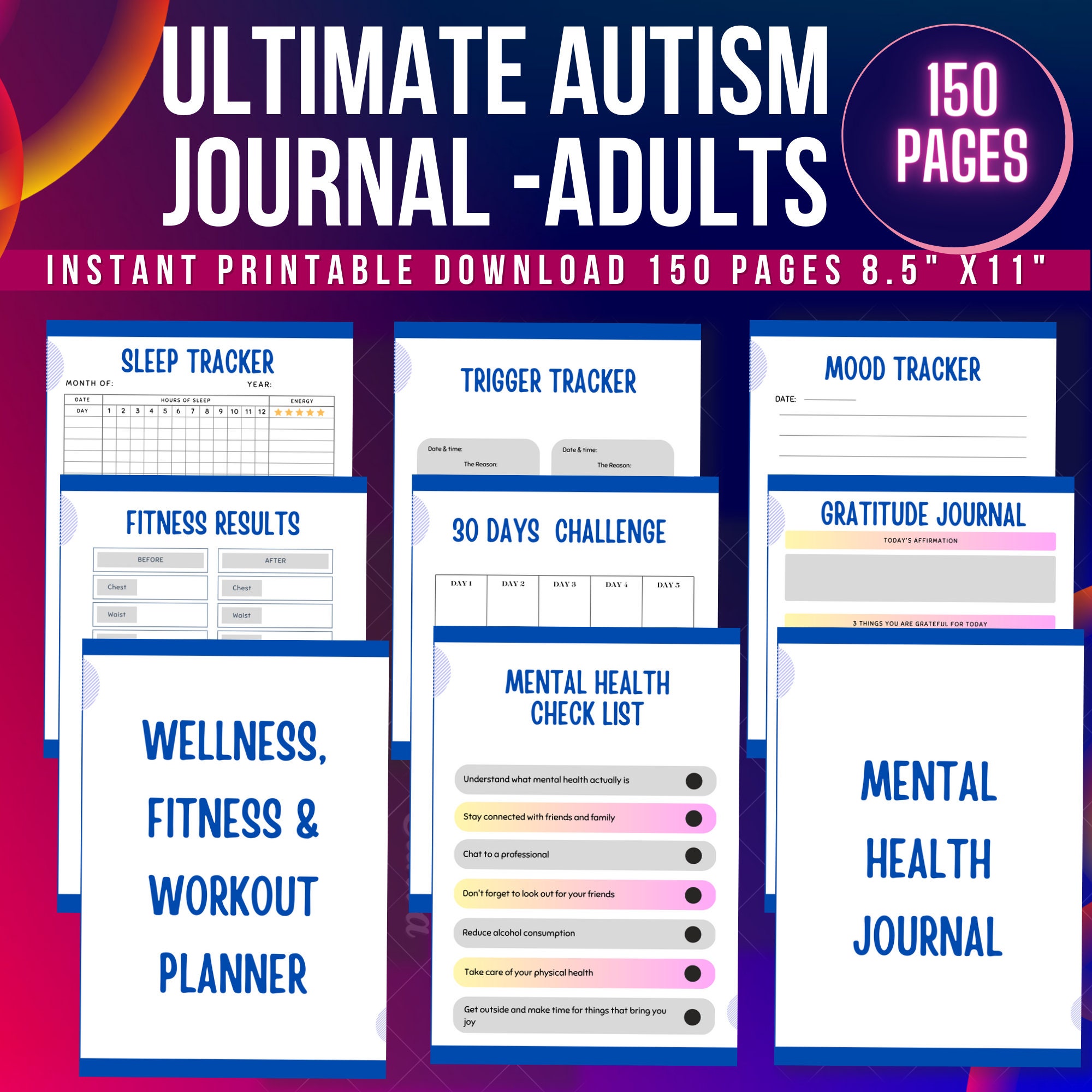 Autism Planner Adult Autism Planner Printable ADHD - Etsy Australia