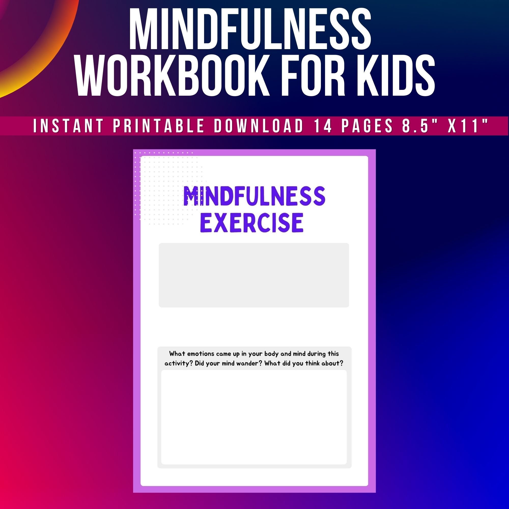 Mindfulness Workbook for Kids Mindfulness Journal Mindfulness Worksheet ...