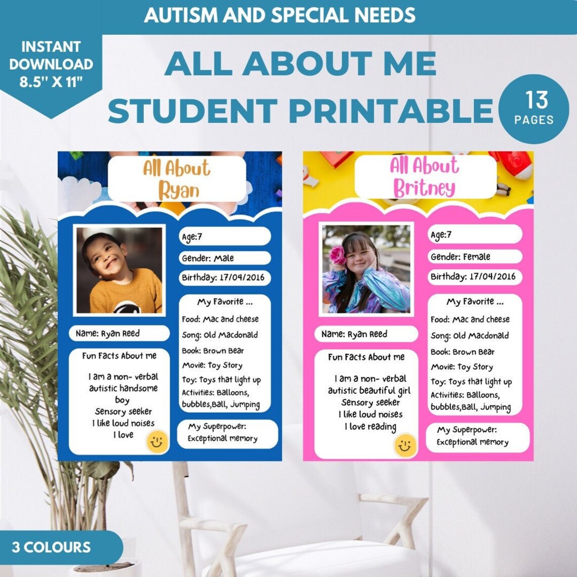 All About Me Student Printable | All About Me Kindergarten | All About ...
