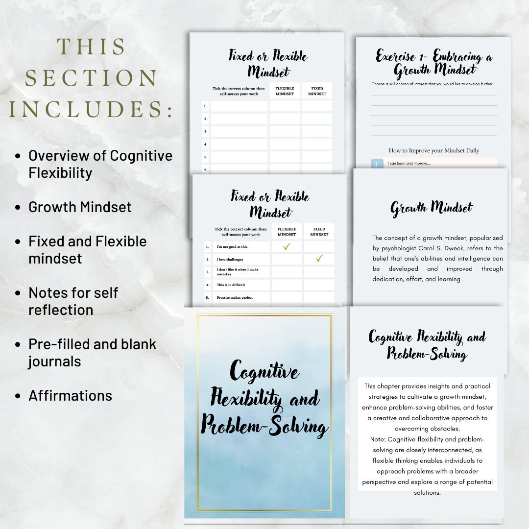 Cognitive Flexibility Problem Solving Workbook| Cognitive Distortions ...