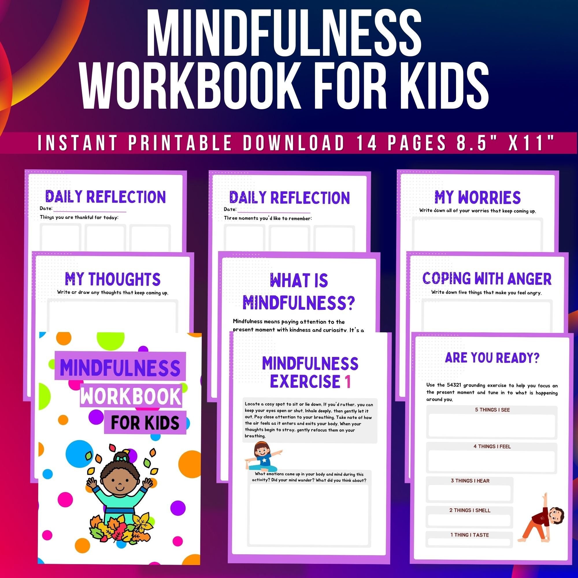 Mindfulness Workbook for Kids Mindfulness Journal Mindfulness Worksheet ...