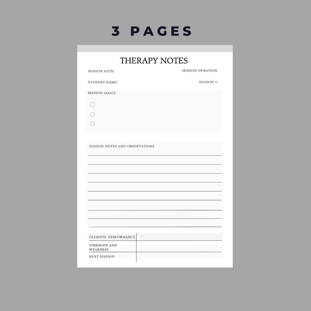 Therapist Session Note Therapist Worksheet for Counsellors Therapist ...