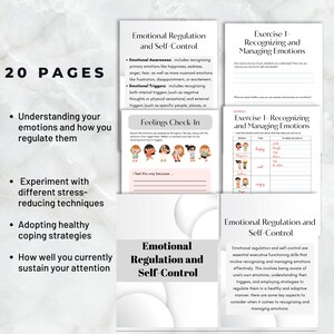 Emotional Regulation and Self Control Workbook | Anger Management ...