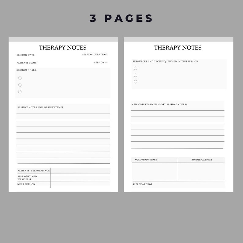 Therapist Note Sheets for Therapist Worksheet Therapist Note Template ...