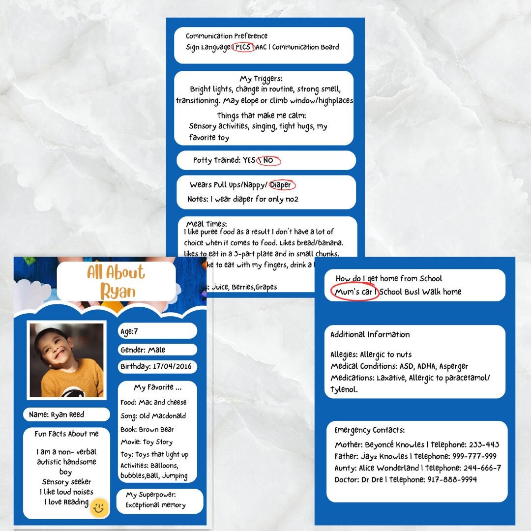 All About Me Student Printable | All About Me Kindergarten | All About ...