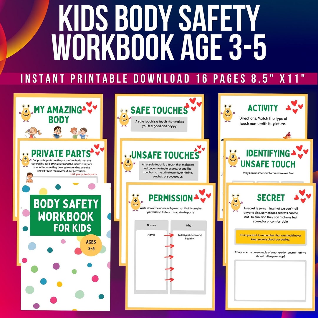 Body Safety Workbook for Kids 3-5 | Body Safety Worksheet | Sex ...