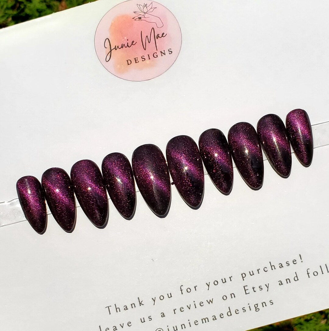 Cat Eye Gel Witch Inspired Press on Nails | Cat Eye Fall Press on Nails ...