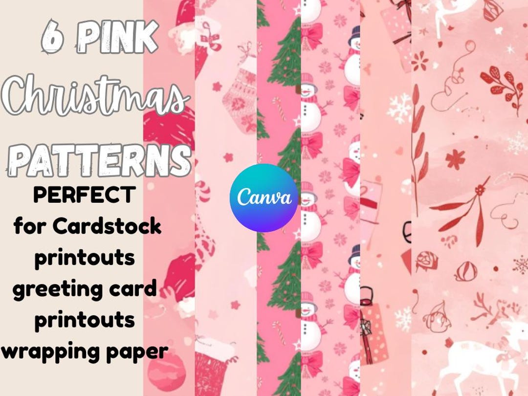 Pink Christmas Digital Pattern Template - Etsy