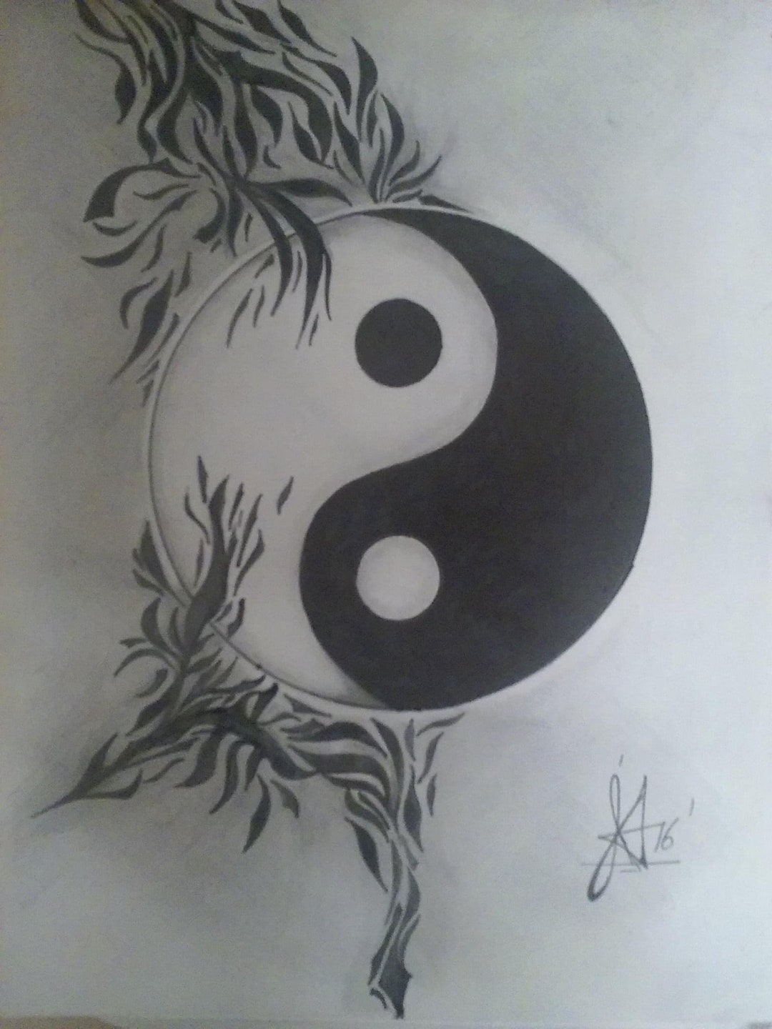 Yin Yang Drawing - Etsy