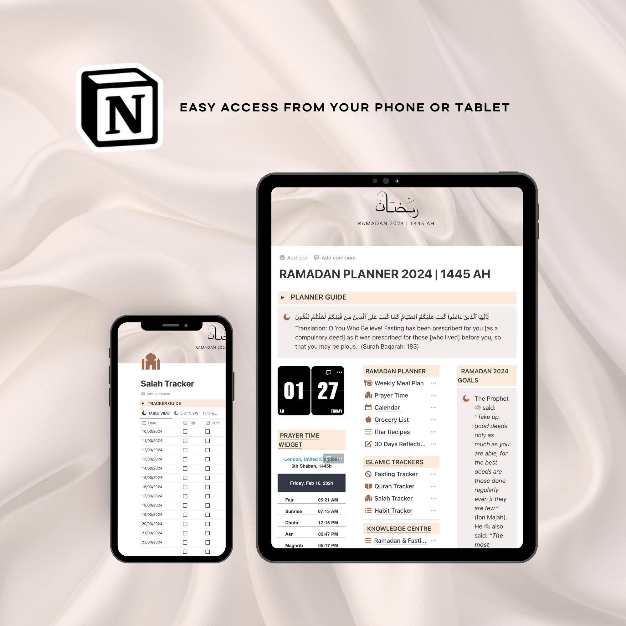 Notion Ramadan Planner Template, Notion Spiritual Template, Digital Planner, Notion Organiser ...