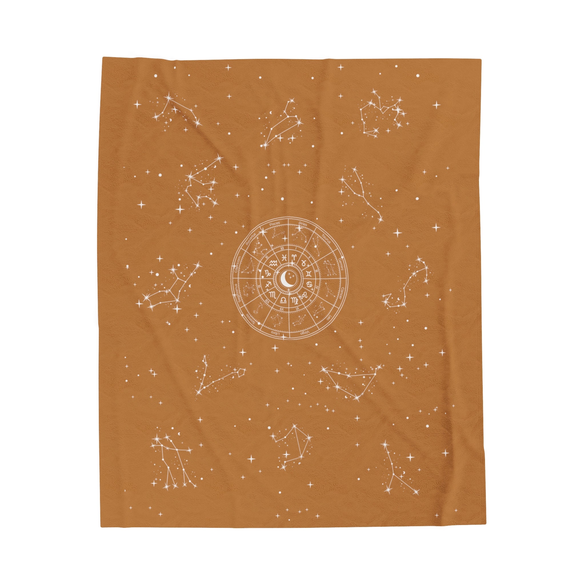 Astrological Constellation Plush Throw Blanket Tan W/ White - Etsy