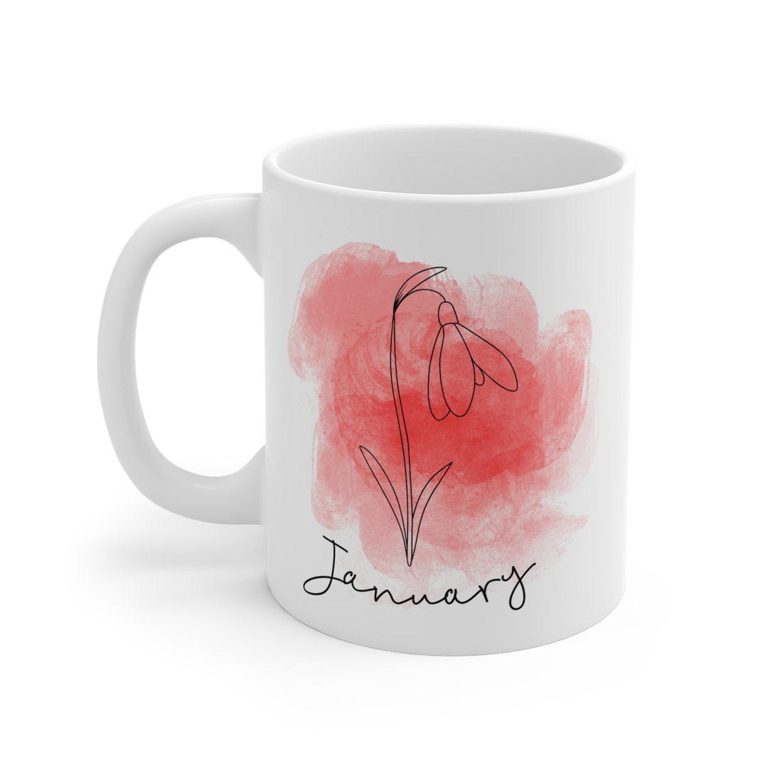 January Birth Flower Mug, Snowdrop Gifts for Women, January Birthstone ...