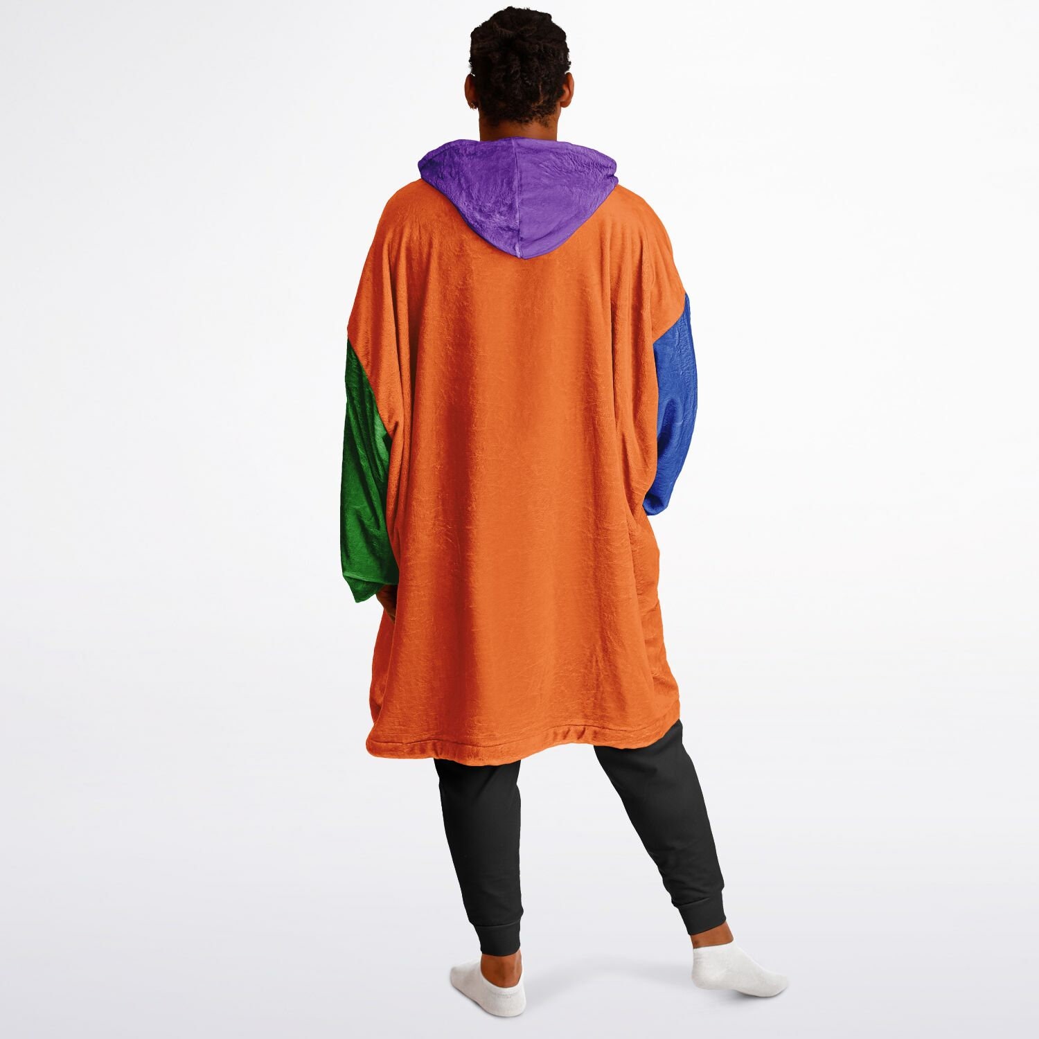 Customized 80's Retro Color Block Snuggle Hoodie or Blanket Hoodie ...