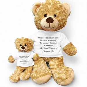 Memory Bear, Sympathy Teddy Bear, Memory Teddy Bear, Loss of Loved One ...