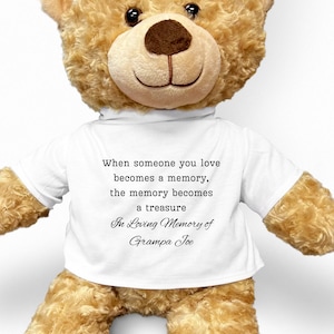 Memory Bear, Sympathy Teddy Bear, Memory Teddy Bear, Loss of Loved One ...
