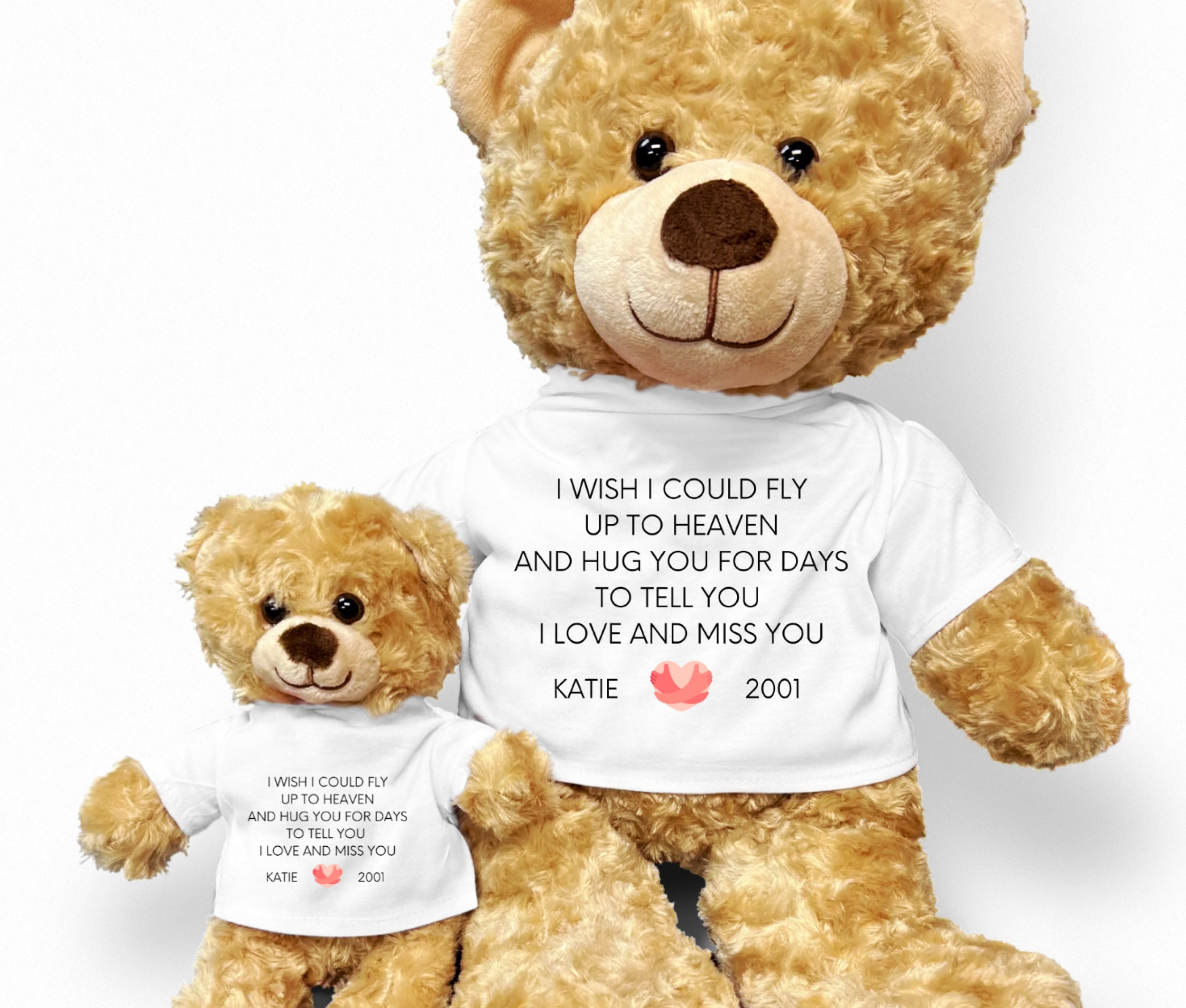 Hugs In Heaven Bear Customizable Memorial Gift Sympathy Bear Etsy