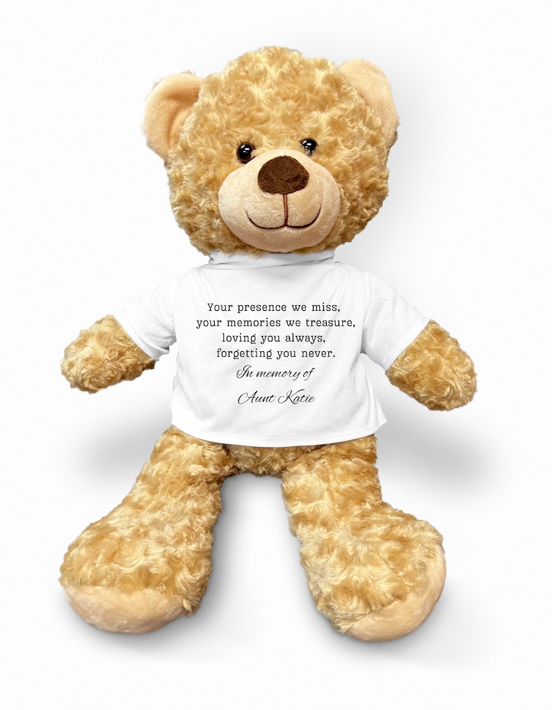 Custom Memory Bear, Sympathy Bear, Memory Teddy Bear, Loss of Loved One ...