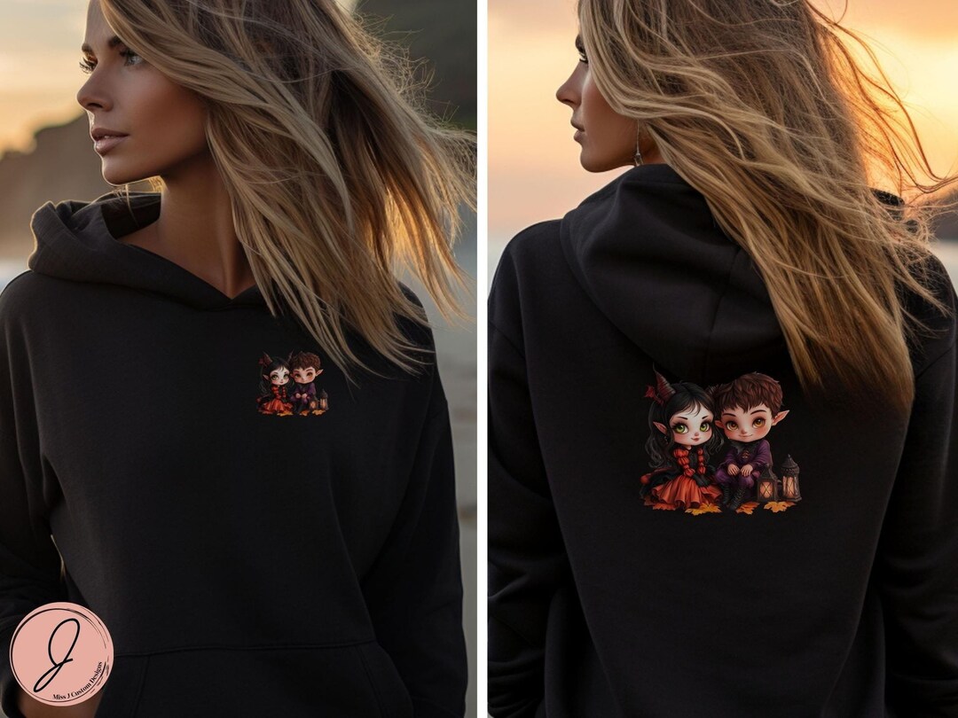 Chic Goth Doll Hoodie for Halloween - Cute Festive Gothic Devil & Elf ...