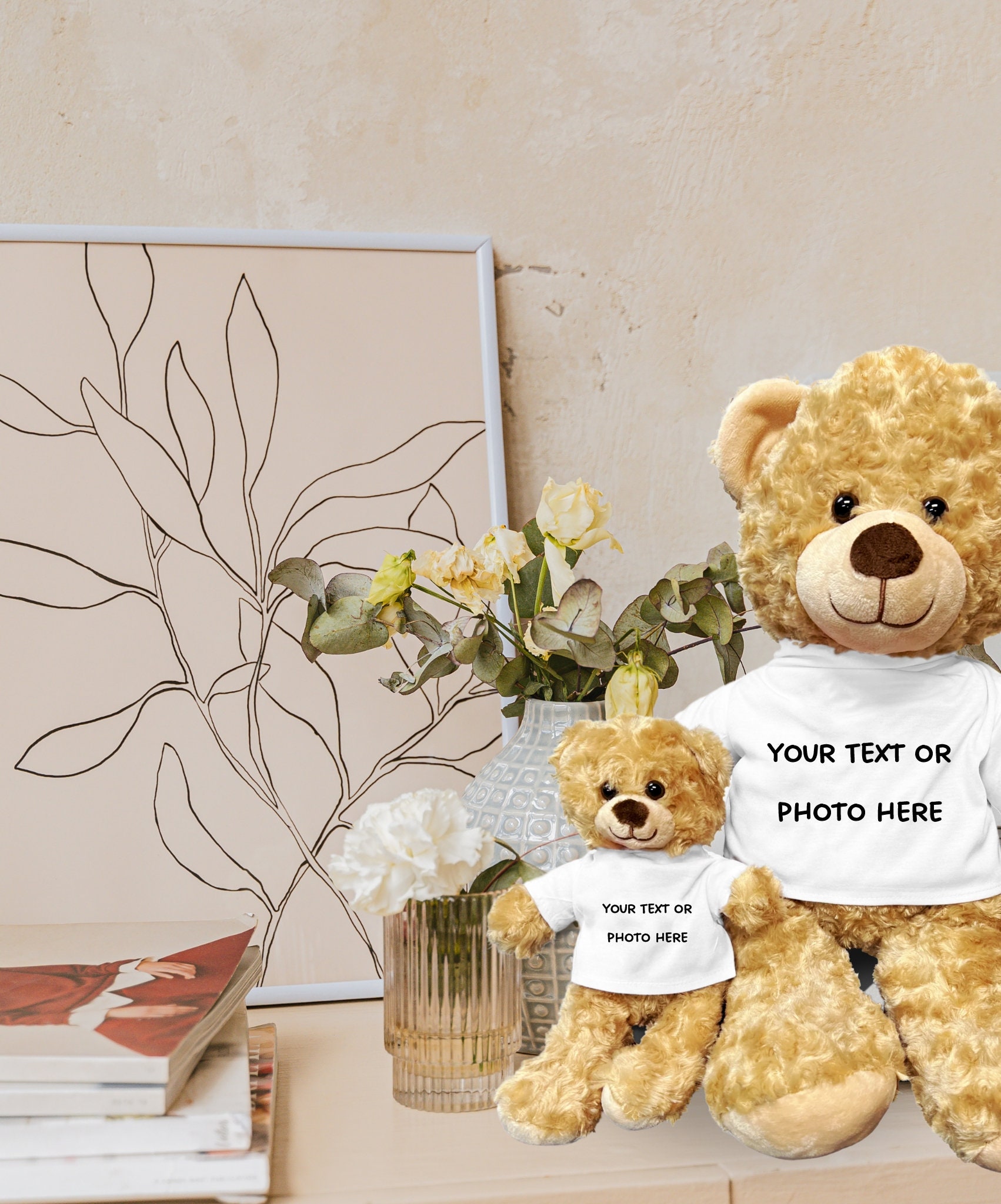 Custom Teddy Bear, Personalized Plush Teddy Bear, Valentine's Day Gift ...