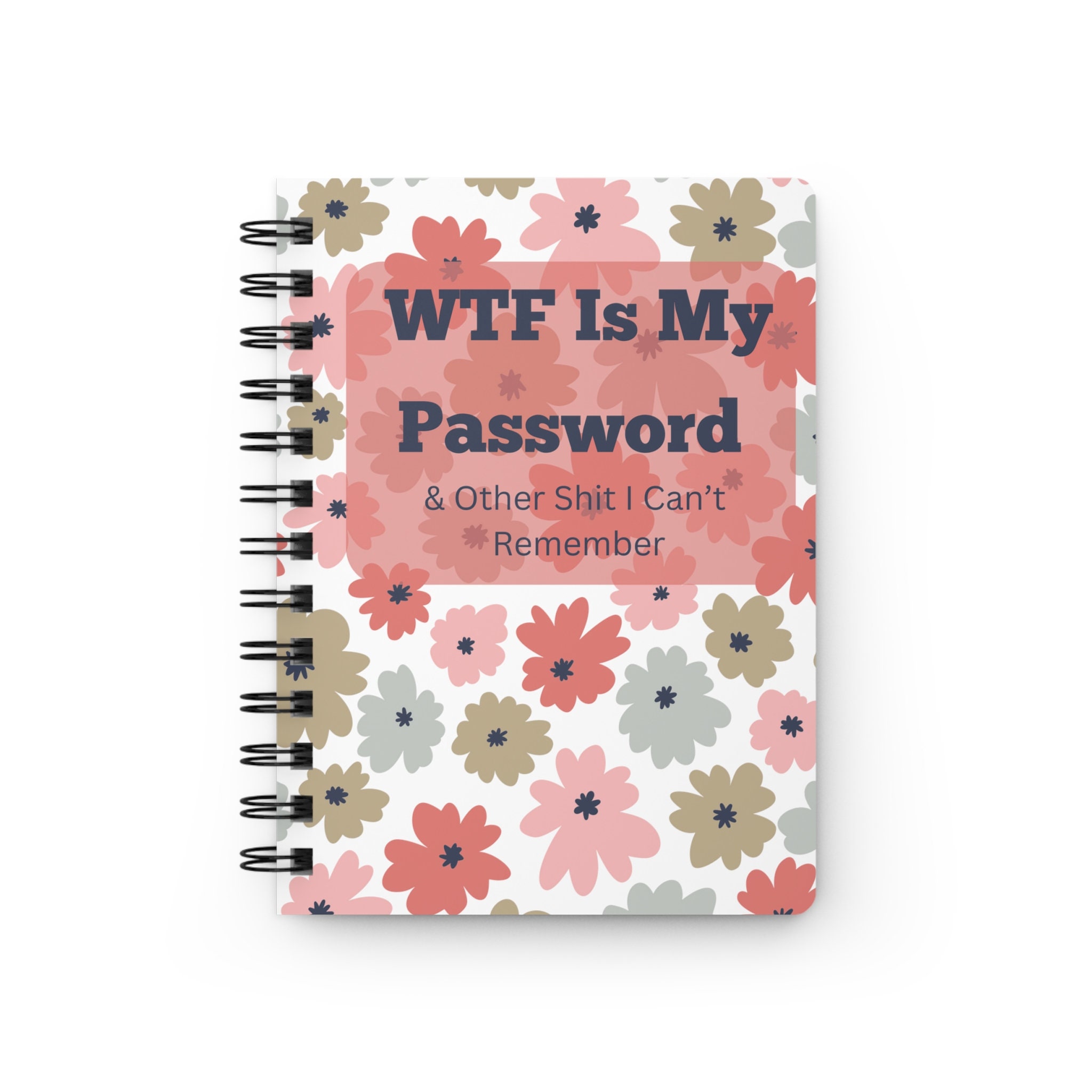 WTF Password Journal: Floral Spiral Notebook for Forgetfulness - Etsy