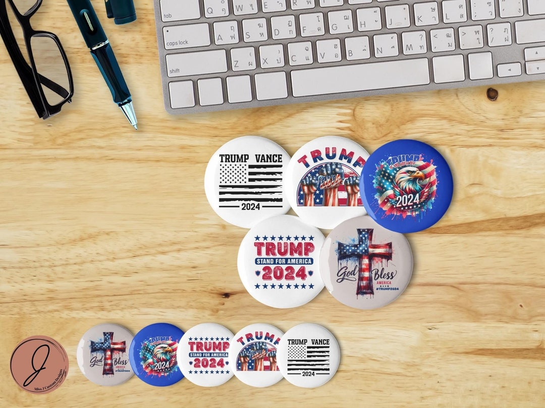 Trump Vance Set of Pin Buttons 5-pack of Assorted Republican President ...