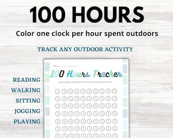 1000 HOURS TRACKER | Outdoor Activity Log | | 1000 Hours Printable ...
