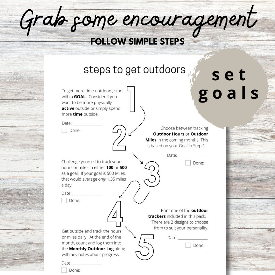 OUTDOOR TRACKER PRINTABLES | 100 Hours and 500 Hours | 100 Miles and ...