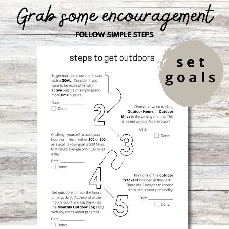 OUTDOOR TRACKER PRINTABLES | 100 Hours and 500 Hours | 100 Miles and ...