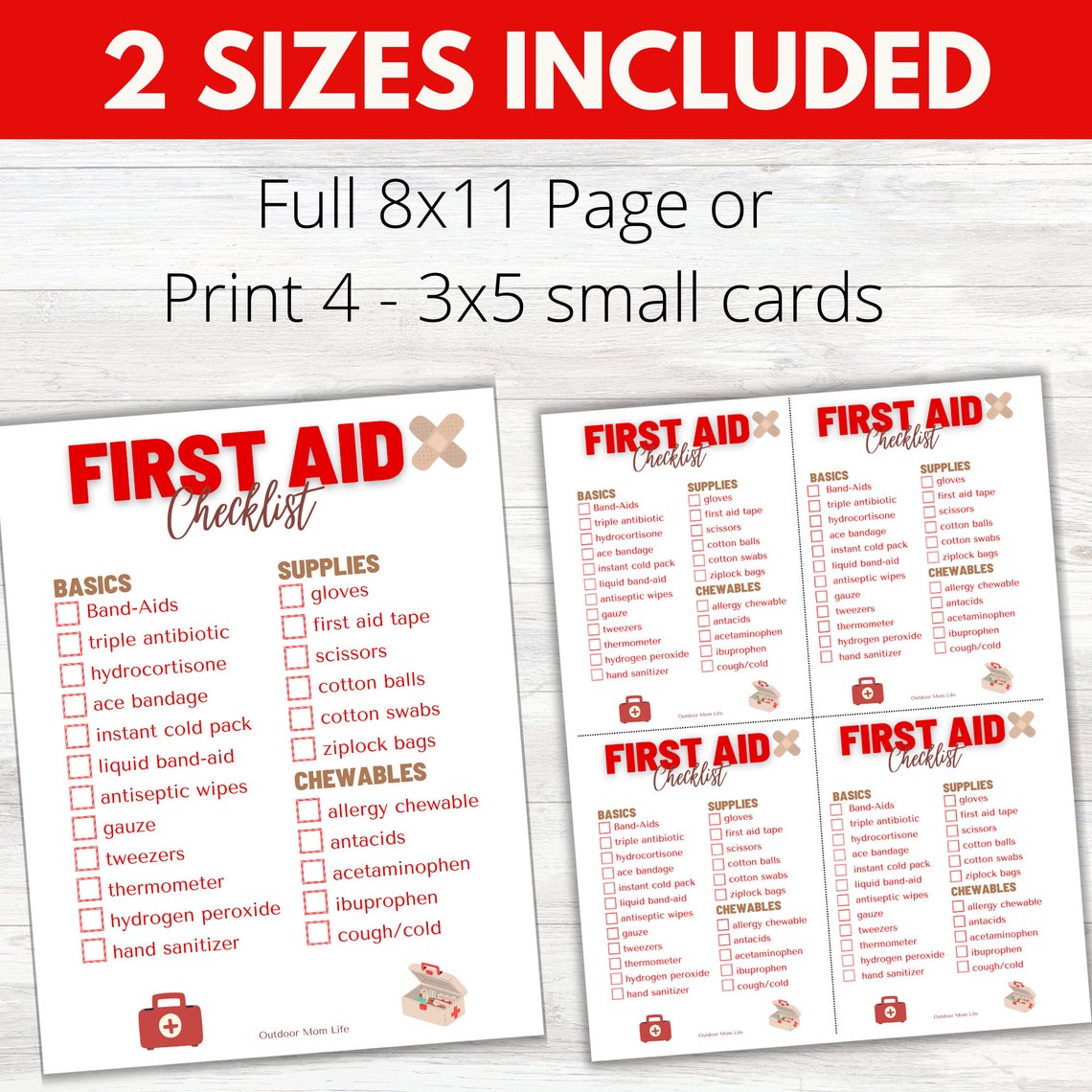 FIRST AID CHECKLIST | First Aid Kit | Outdoor First-aid Supply List ...