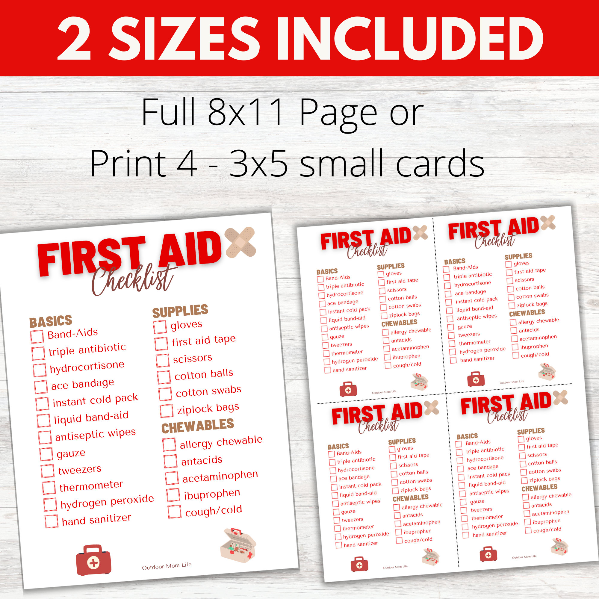 FIRST AID CHECKLIST | First Aid Kit | Outdoor First-aid Supply List ...