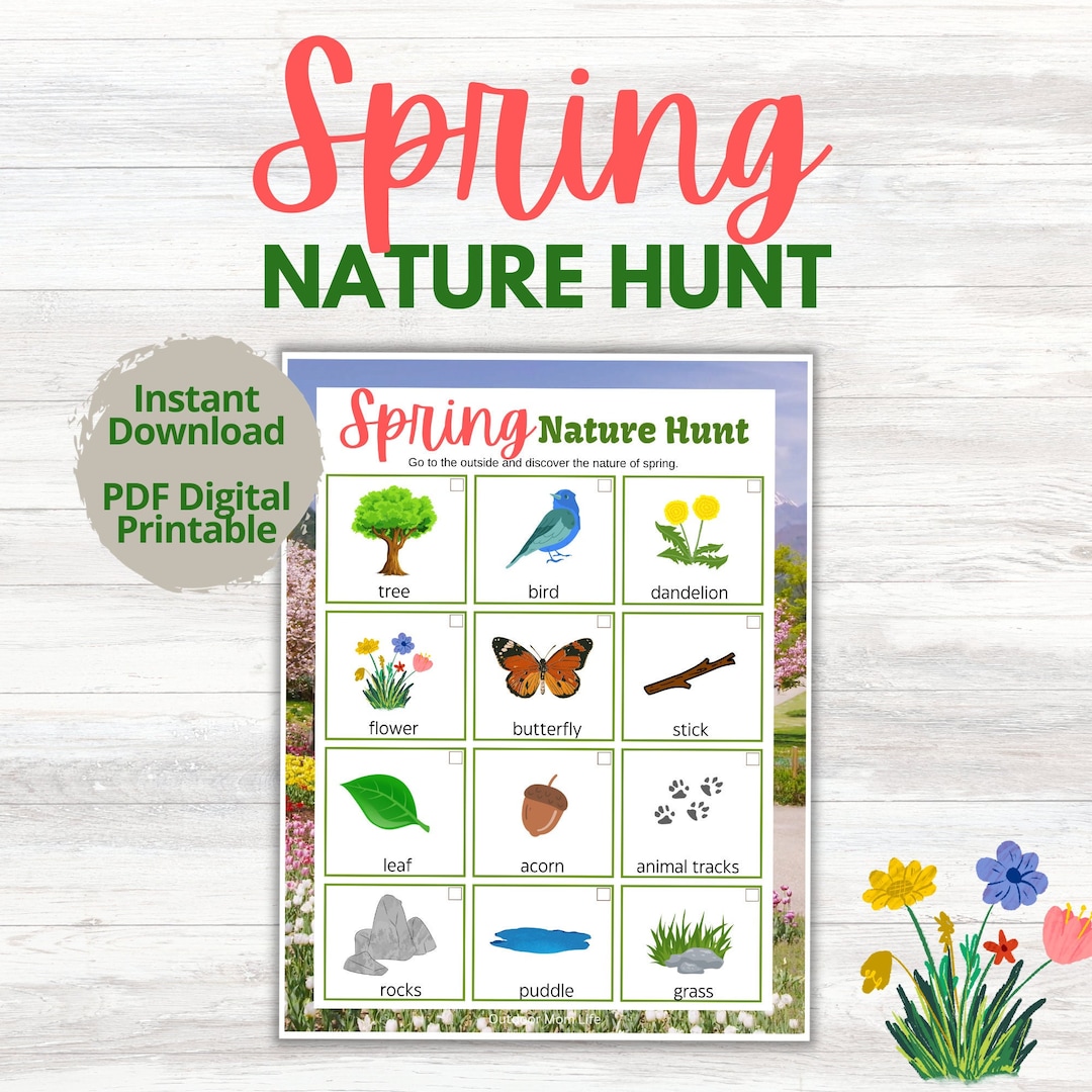 SPRING NATURE HUNT | Scavenger Hunt Printable | Kids Spring Activity ...